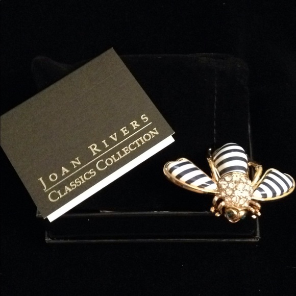 Joan Rivers | Jewelry | Rare Joan Rivers Blue And White Stripes Bee Pin ...